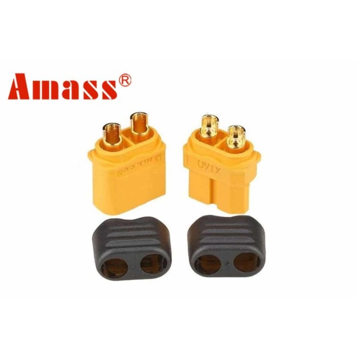 Jual AMASS XT60H CONNECTOR GOLD PLATED 30A MALE AND FEMALE SET (YELLOW) | Shopee Indonesia