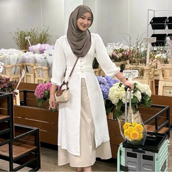 Jual alysa outer korean style tunik bahan katun polymicro | Shopee ...