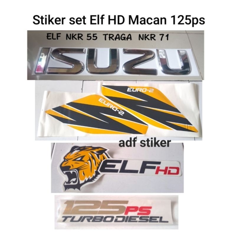 Jual CV56YN Stiker+emblem set isuzu elf nkr 71 macan / Stiker emblem ...