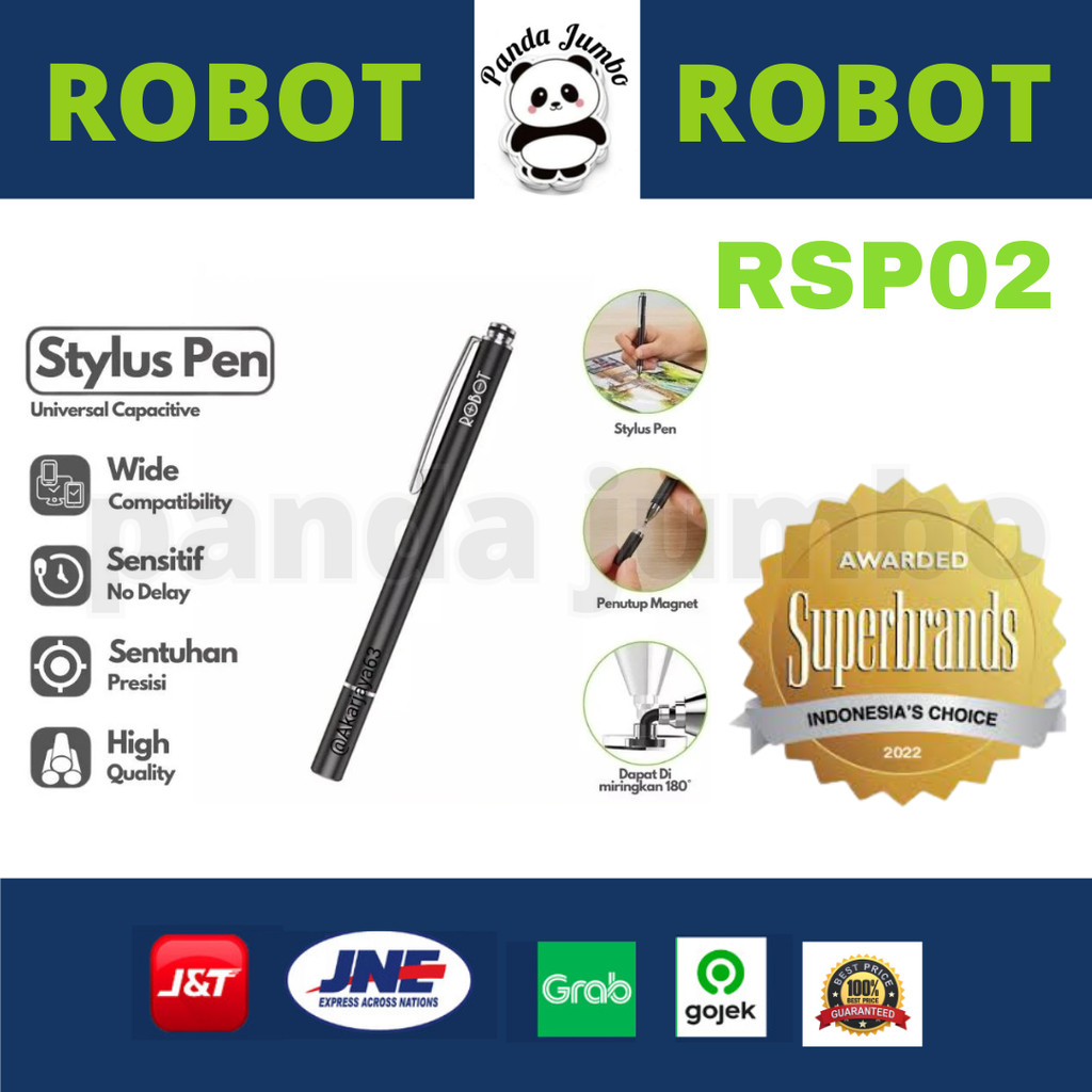 Jual ROBOT RSP02 STYLUS PEN UNIVERSAL CAPACITIVE FOR MOBILE (PJ) | Shopee Indonesia