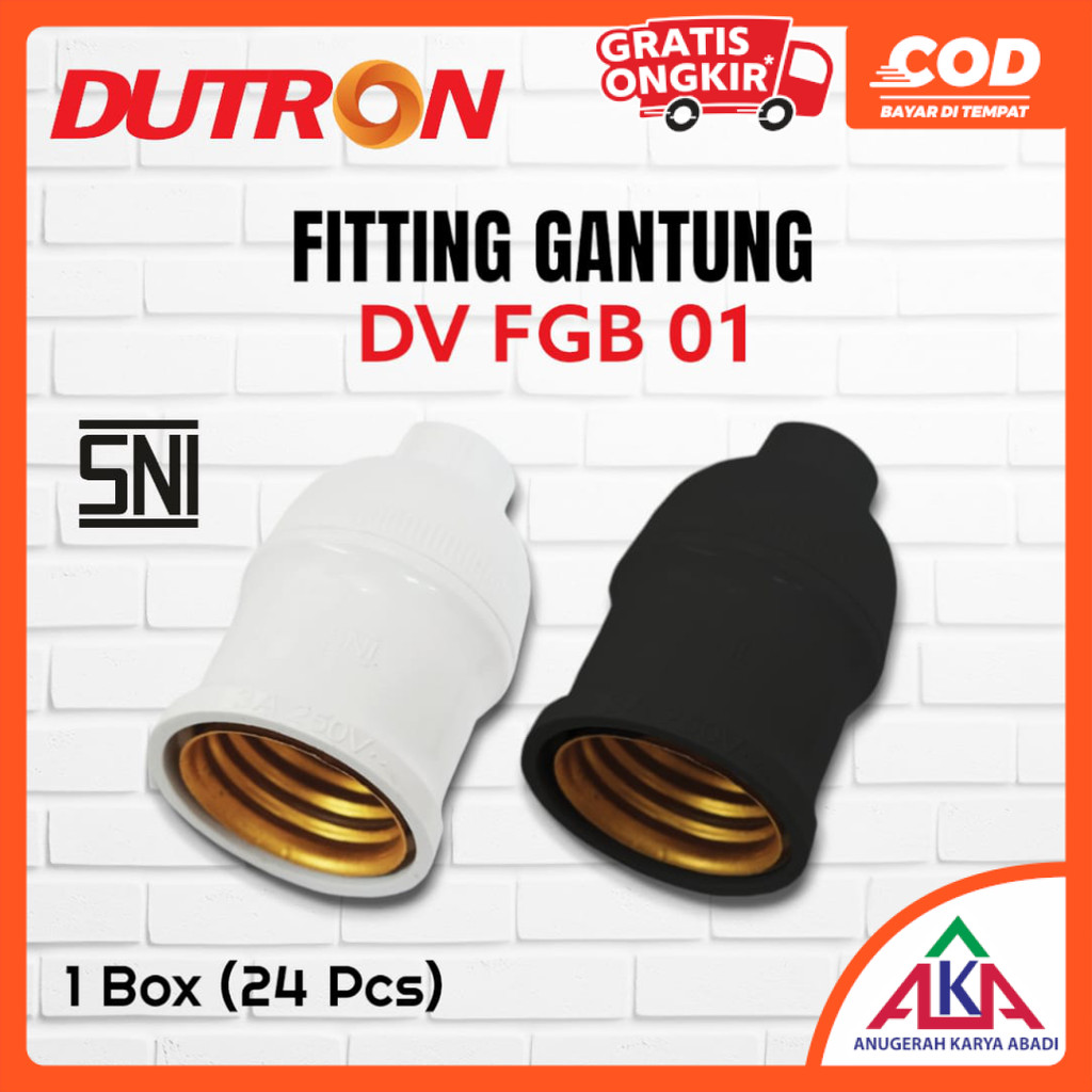 Jual DUTRON Fitting Lampu Gantung DV FGB 01 Lamp Holder 3A 250V Terminal Kuningan Putih Hitam ...