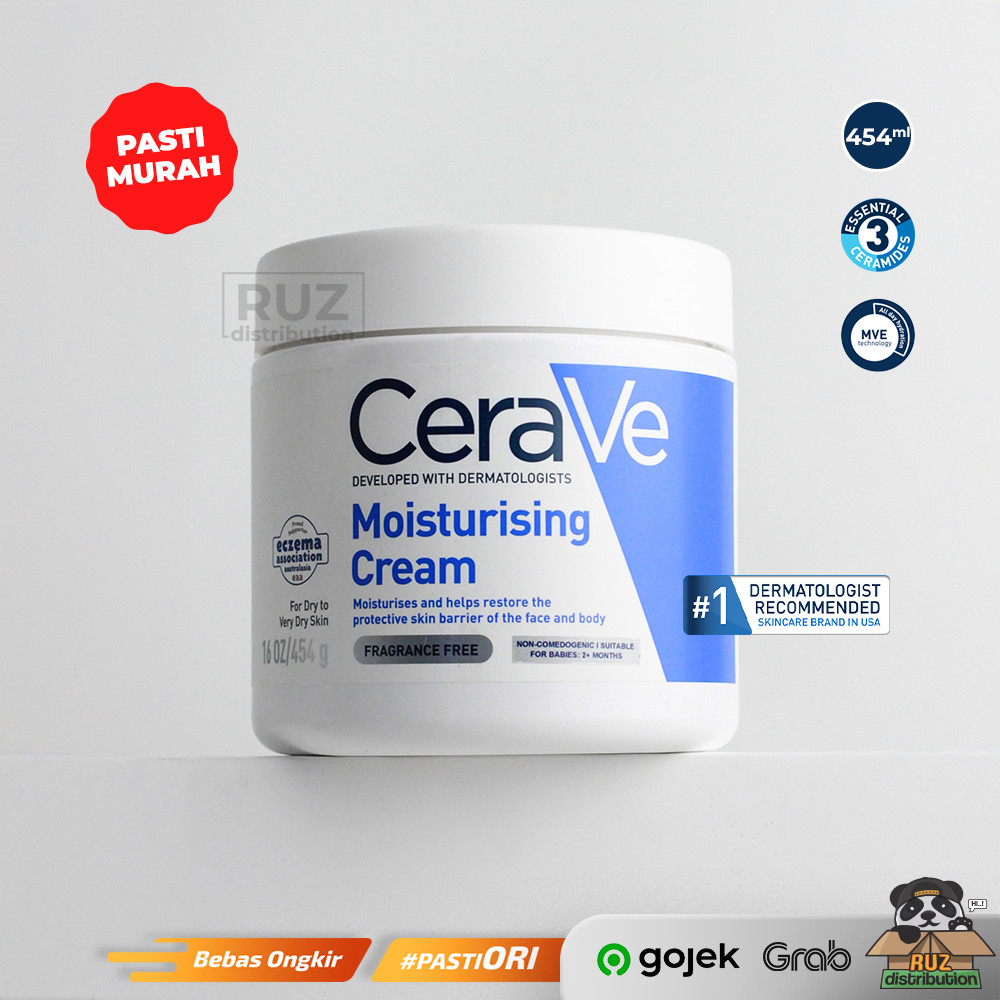 Jual CeraVe Moisturising Cream Pelembap 454g - Skin Barrier Repair ...
