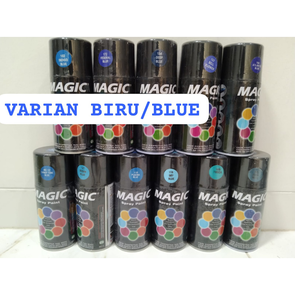Jual cat semprot pilok pilox magic 300cc varian biru muda biru tua biru ...