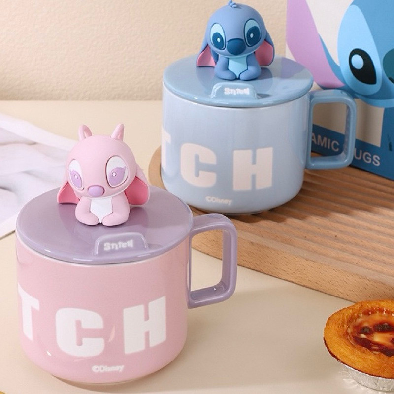 Jual disney stitch ceramic mug cup with phone stand gelas cangkir ...
