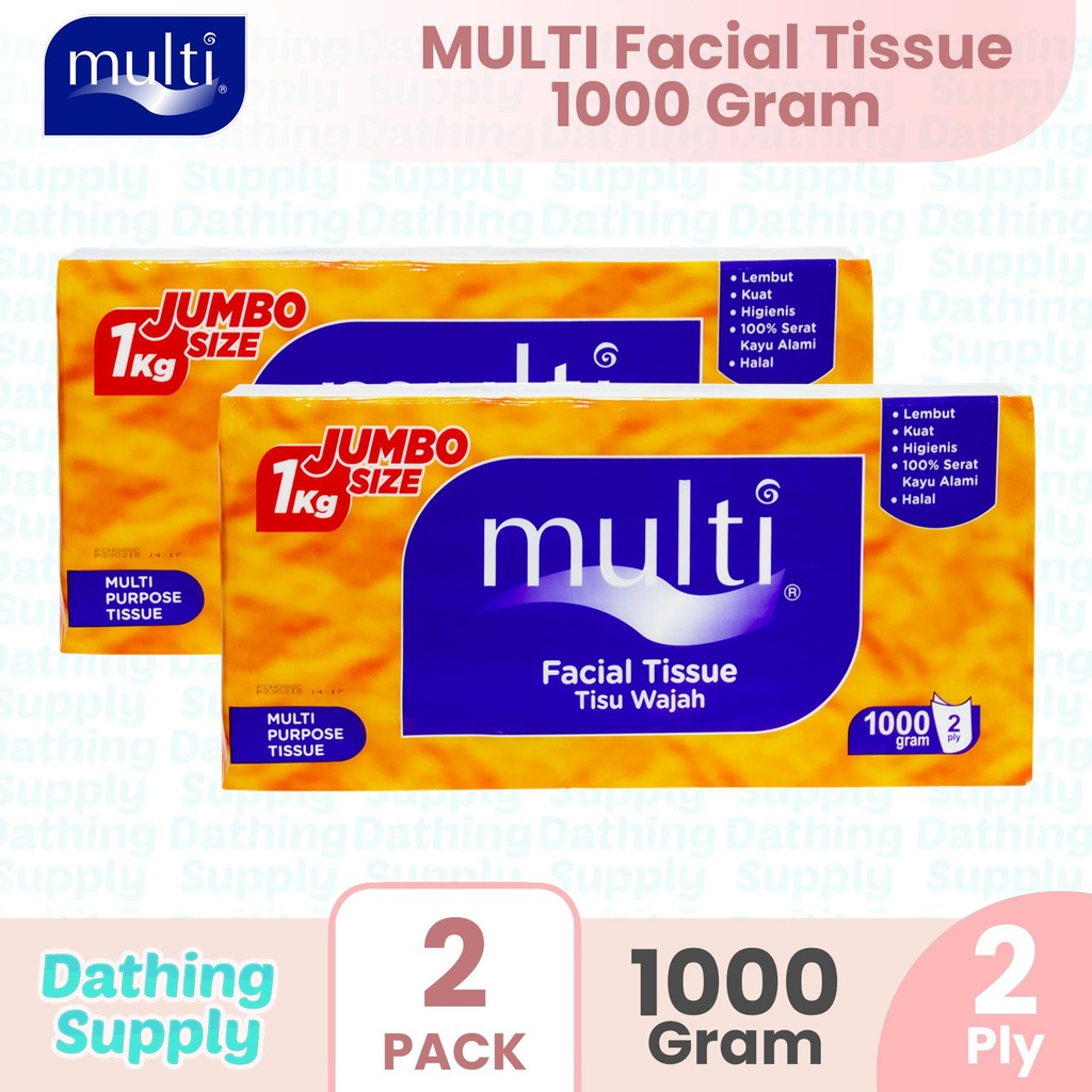 Jual ( 2 PACK ) Tissue Multi Facial Tisu 1000 Gram - 2 PLY JUMBO Size ...
