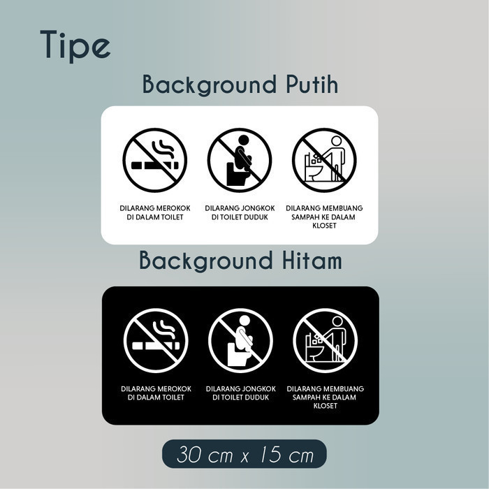 Jual Starjaya Papan Tanda Larangan Toilet Akrilik / Signage Himbauan WC ...