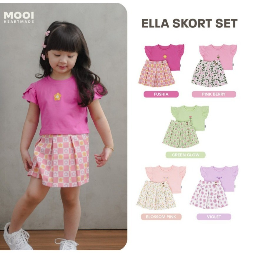 Jual FD43W Mooi Ella Skort Set 1-5 Tahun Alena Skort Set Setelan Pendek ...