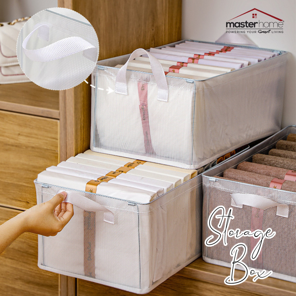 Jual Masterhome Storage Box Pvc Transparant Besar Lipat Rangka Baja 27L ...