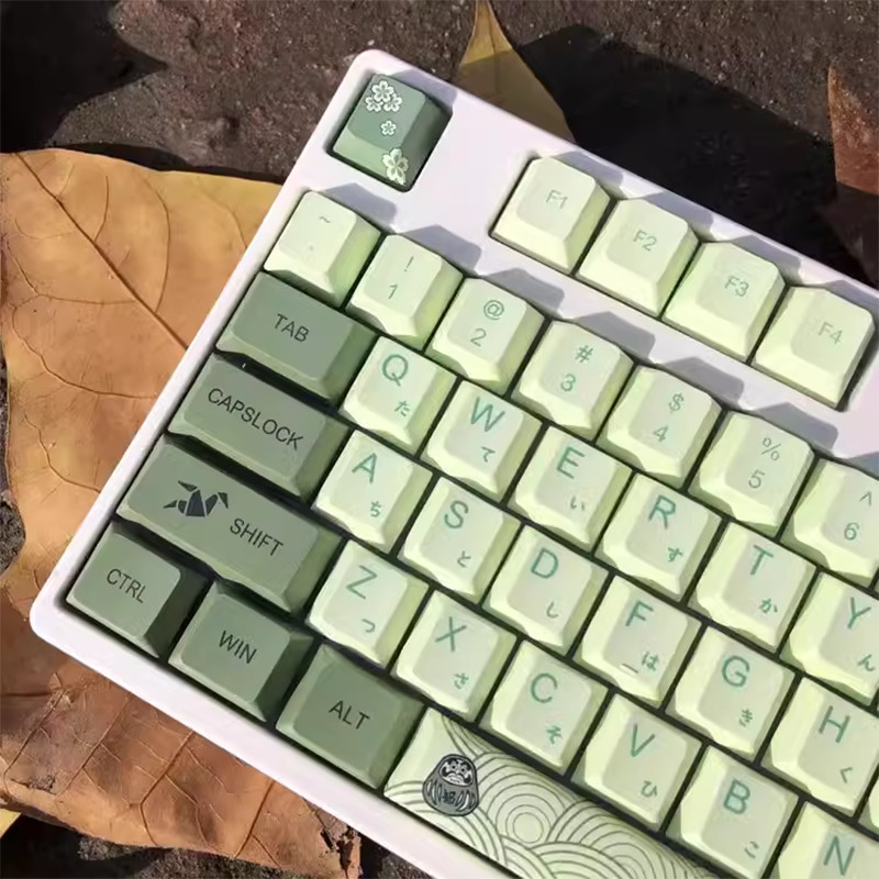 Jual 127 Keys Matcha Green keycaps PBT Japanese Keycap For Mx Switch ...