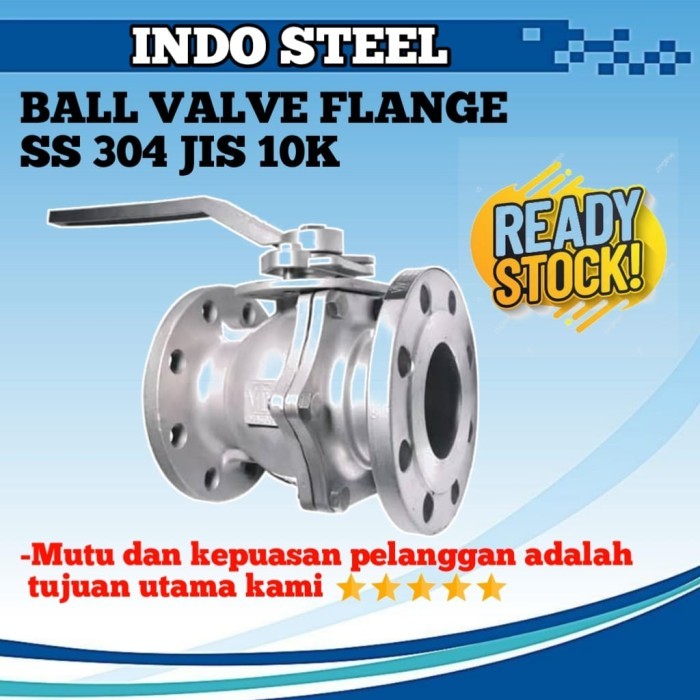Jual Ball Valve Flange jis 10k Bahan ss 304/ CF8 UK 3 INCH | Shopee Indonesia