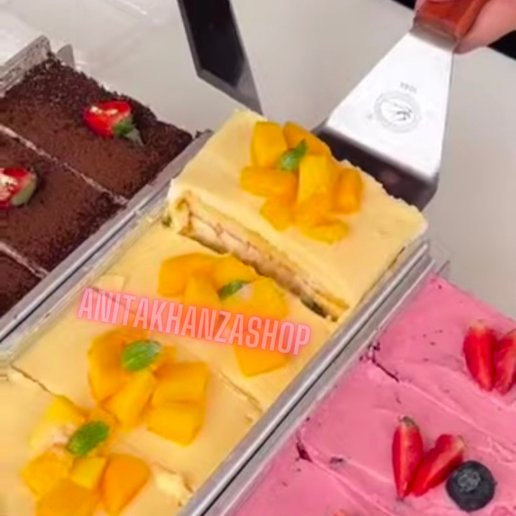 Jual 1 set lengkap loyang tiramisu sodok plus spatula bengkok gagang ...