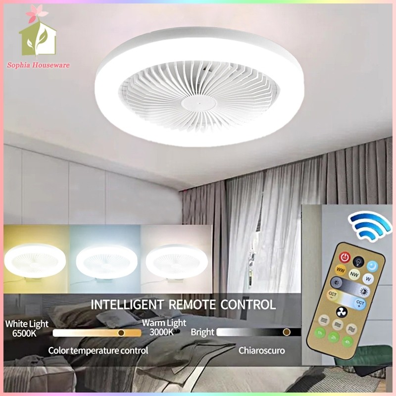 Jual Lampu Kipas Angin Remote 2in1 50W Kipas Angin Plafon Fan & Light ...