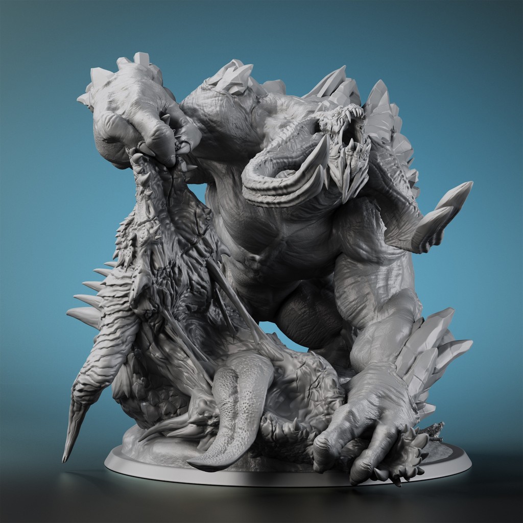 Jual 3D Printed Frost Behemoth Miniature for RPG Fantasy Resin Figure ...