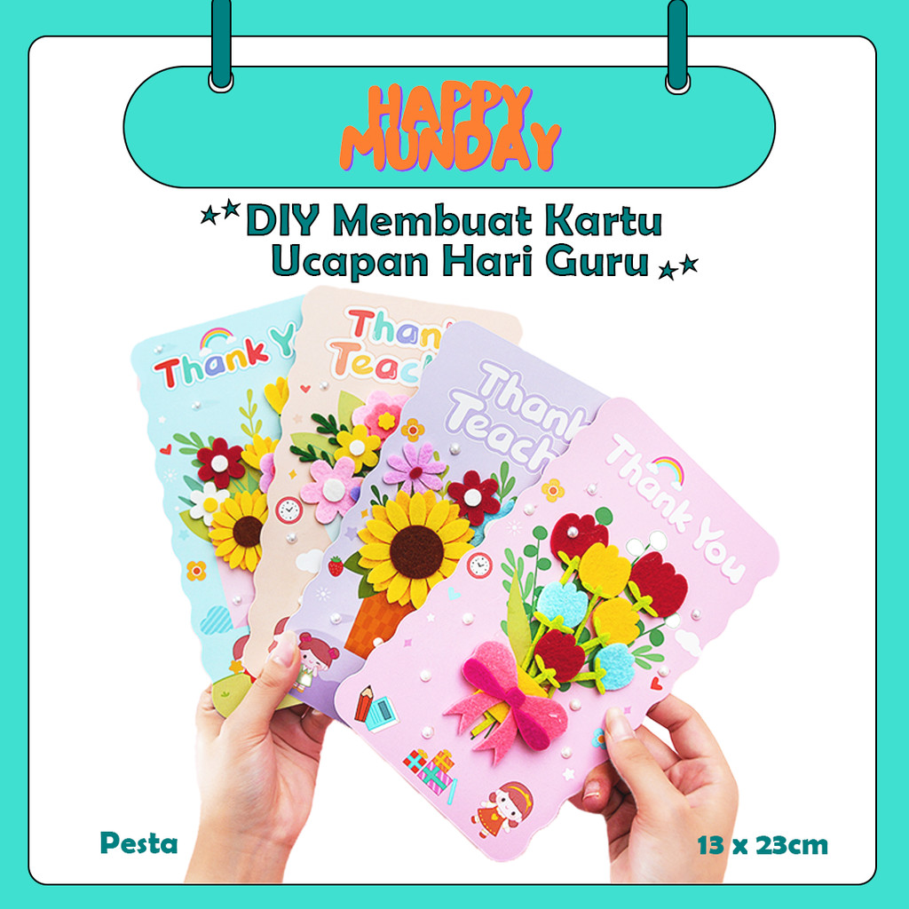 Jual HappyMunday DIY Kartu Ucapan Hari Guru / Greeting Card Teacher Day Hadiah Untuk Guru ...