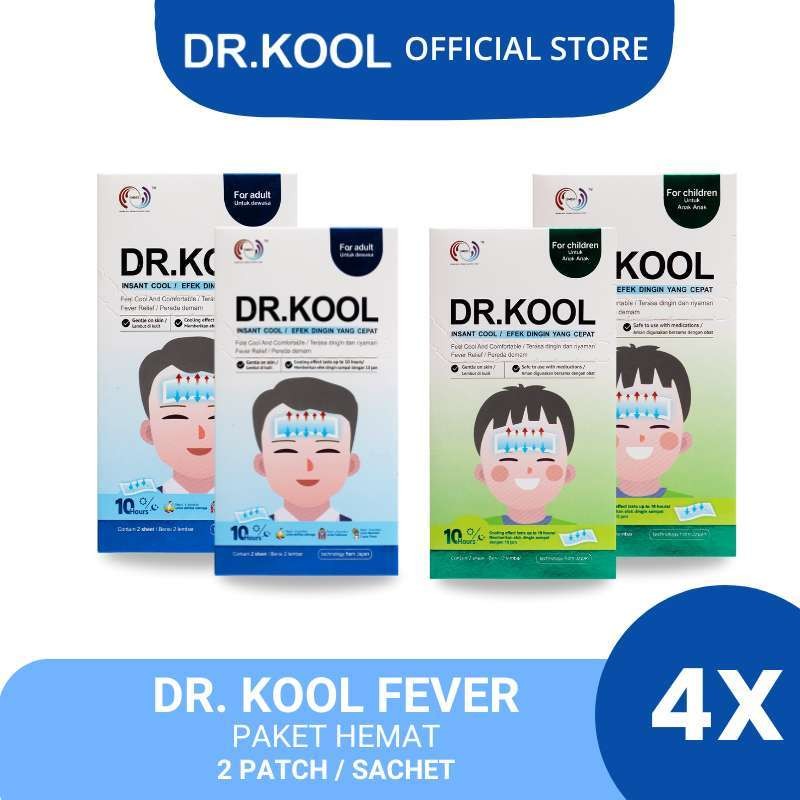 Jual DR.KOOL Fever Adult 2x2 Sachet & Fever Kid 2x2 Sachet - Plester ...