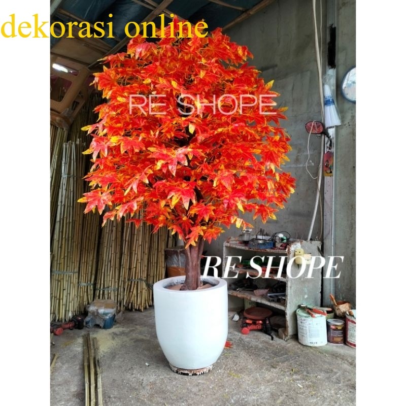 Jual pohon model cemara - pohon maple jari 170cm daun lebat - bunga ...