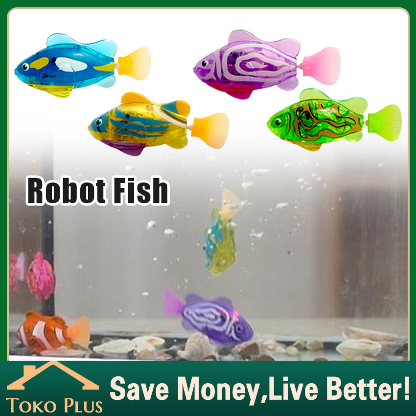 Jual Mainan Fish Robot Ikan Elektrik bisa berenang dengan lampu LED ...