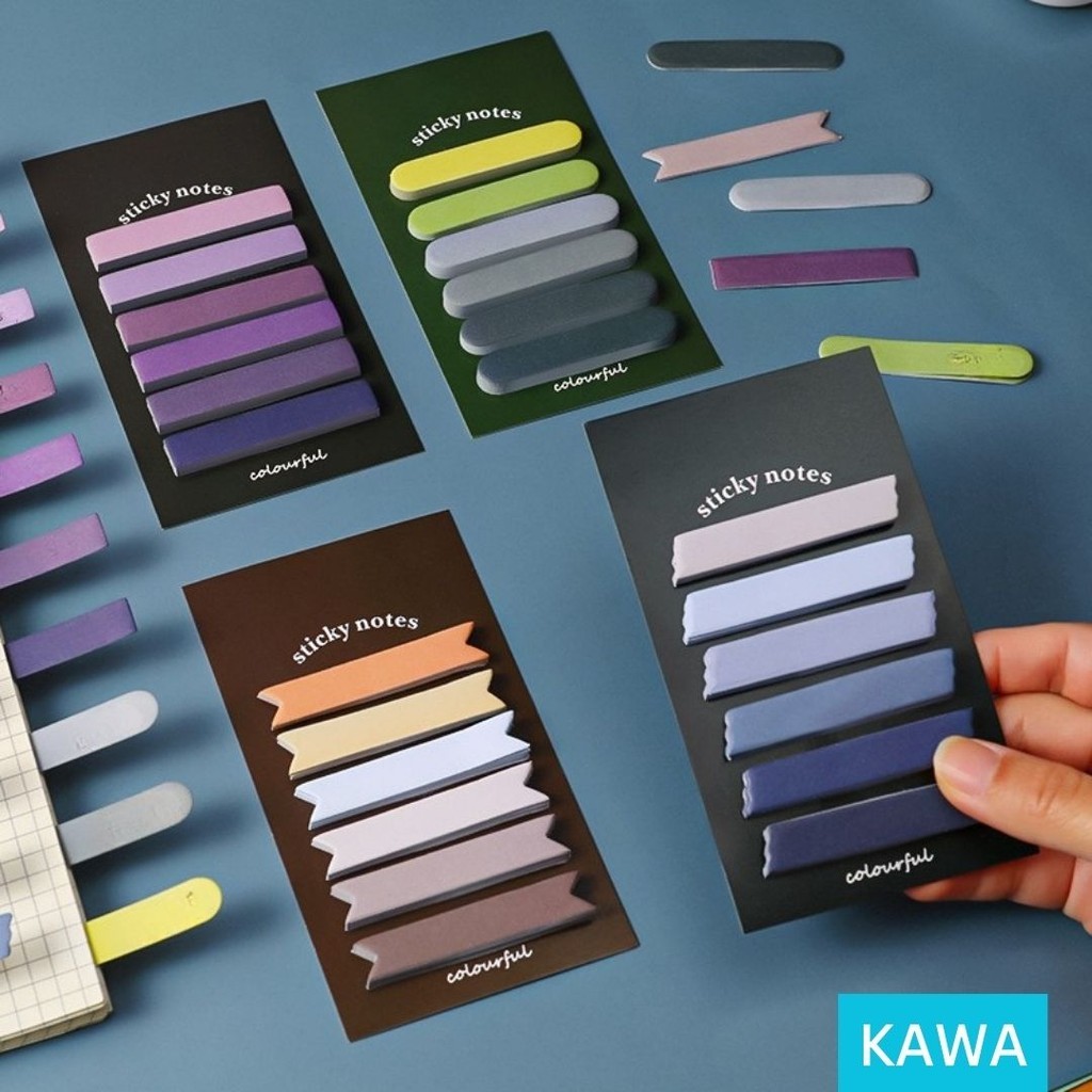 Jual KAWA Memo Pad Gradasi Isi 120 Lembar 6 Warna Sticky Notes Estetik ...