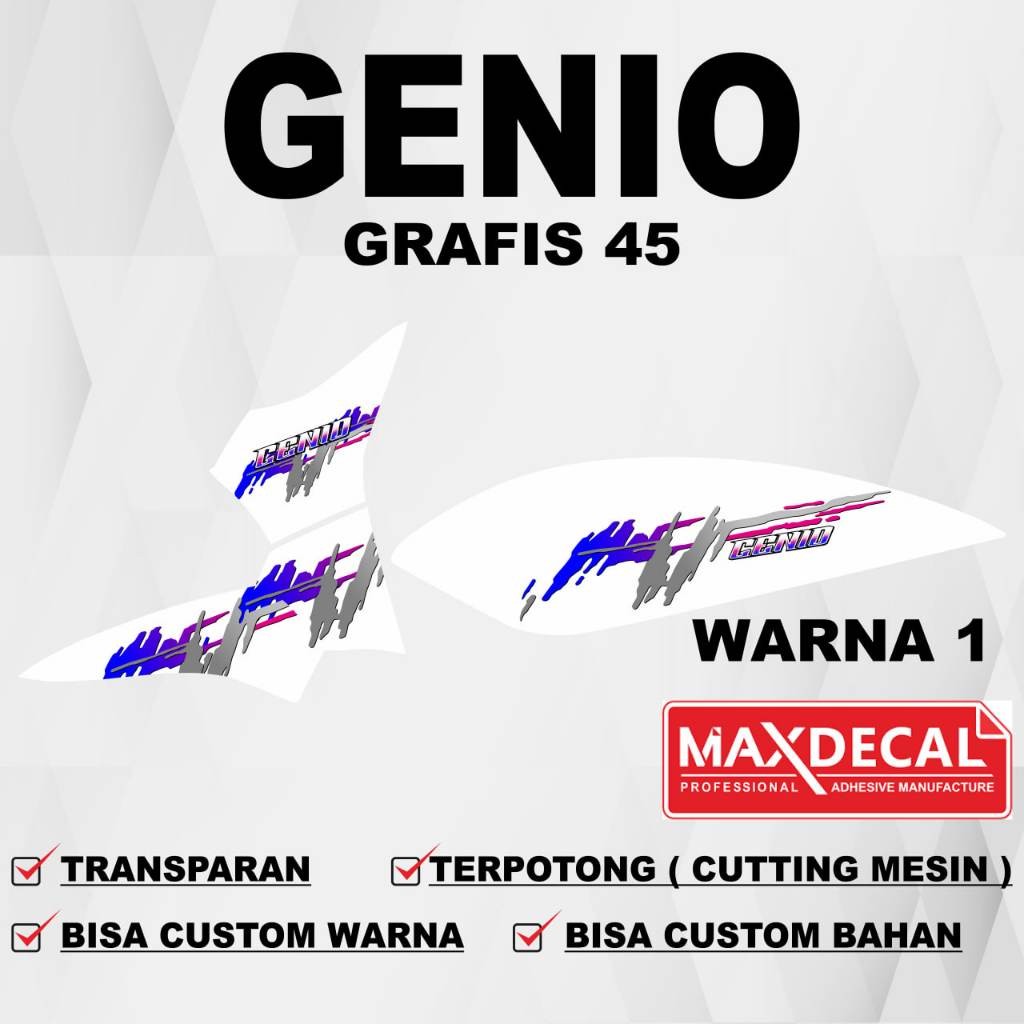 Jual [COD] STIKER TRANSPARAN STRIPING TRANSPARAN UV STIKER GENIO grafis ...