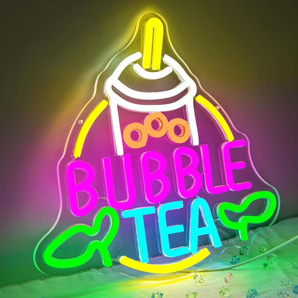 Jual Boba Bubble Tea LED Neon Sign - Tapioca Pearl Milk Tea Cafe Decor ...