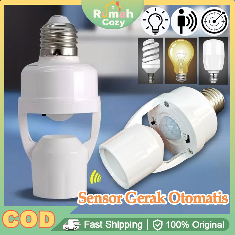 Jual Fitting Lampu Bohlam Sensor PIR Adjustable Timer Infrared PIR ...