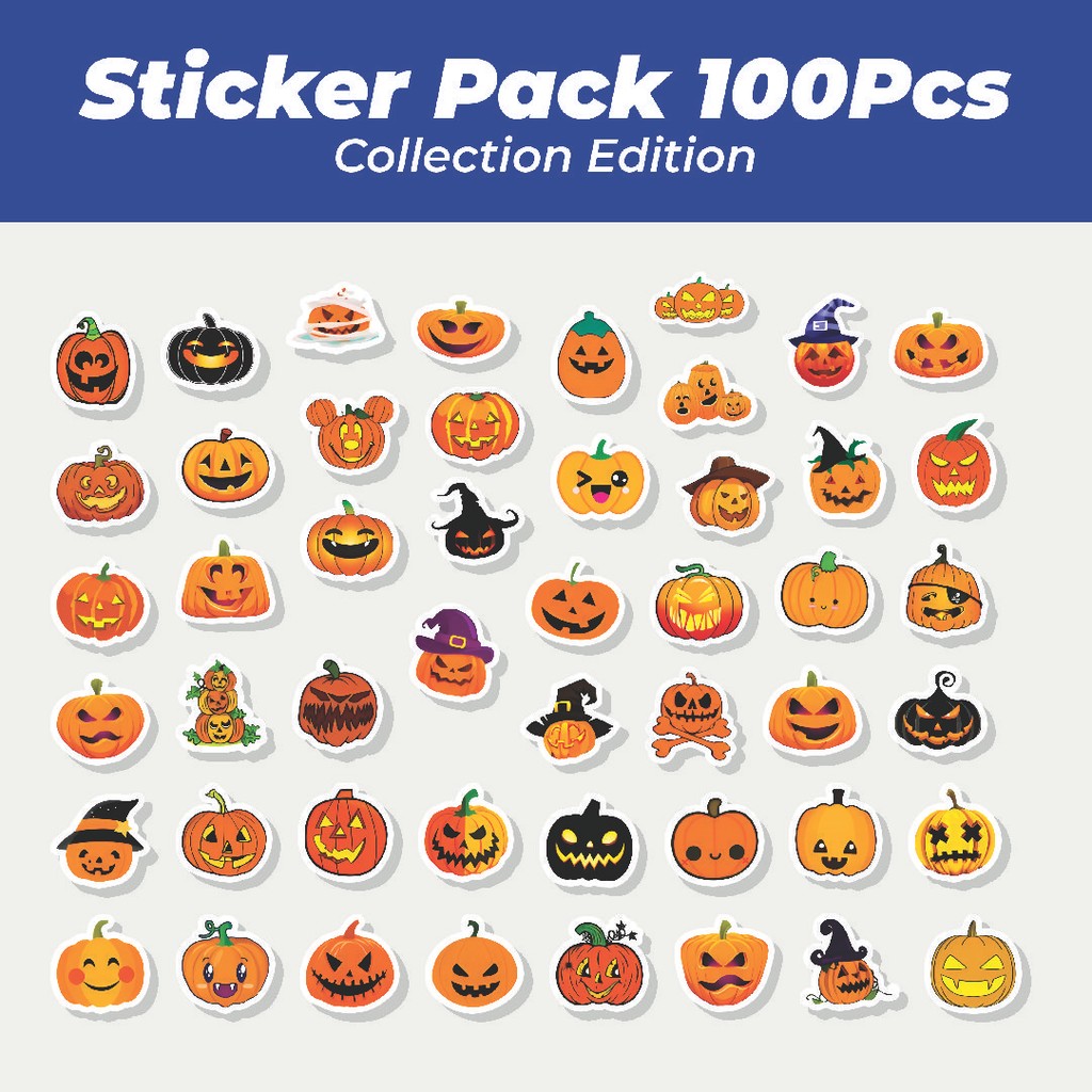 Jual Hot Stiker Labu Halloween Lucu Anti Air Stikers Berperekat ...