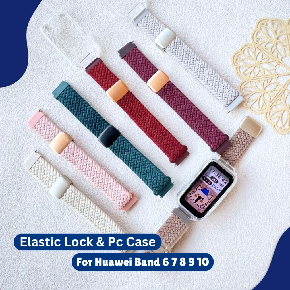 Jual Elastic Lock strap and PC Case for Huawei Band 6 7 8 9 10 | Shopee ...