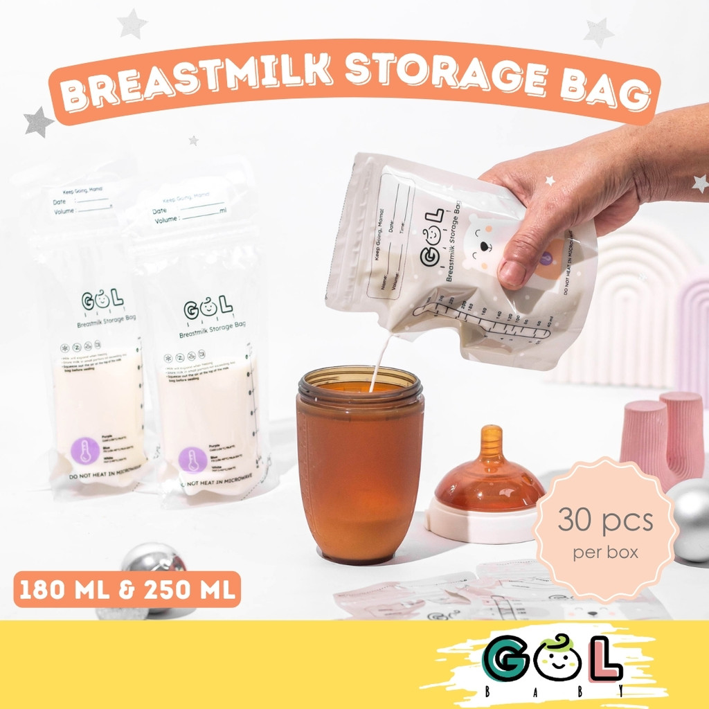 Jual GOL Baby Kantong asi Breast Milk Plastik Asi 180ml dan 250ml ...