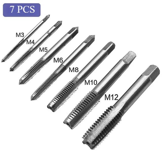 Jual Mata Hand Tap Metric 7pcs Set M3-M12 Thread Baut Drat Senai Snai ...