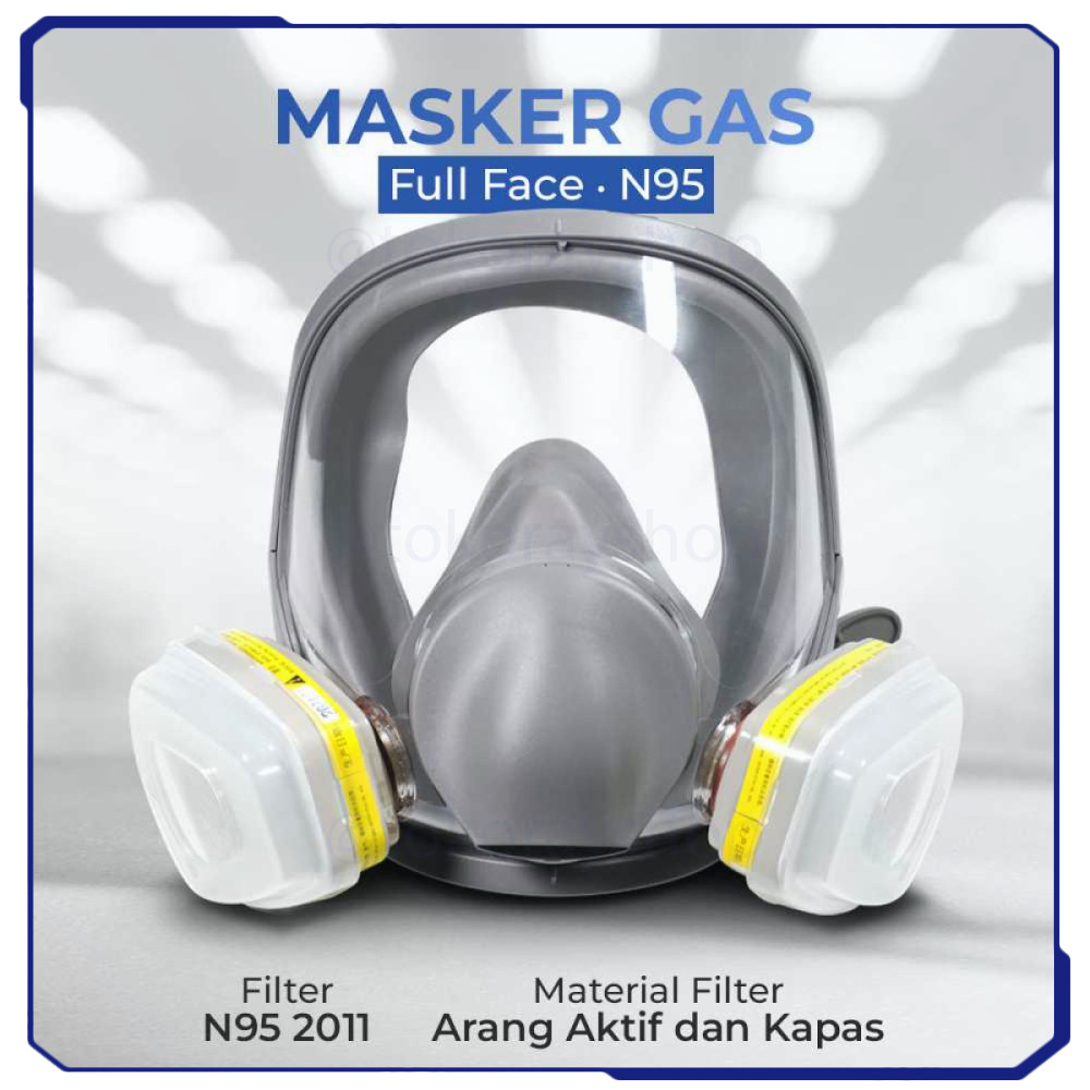 Jual Masker Gas Full Face Respirator Mask with N95 Filter - No.7 ...