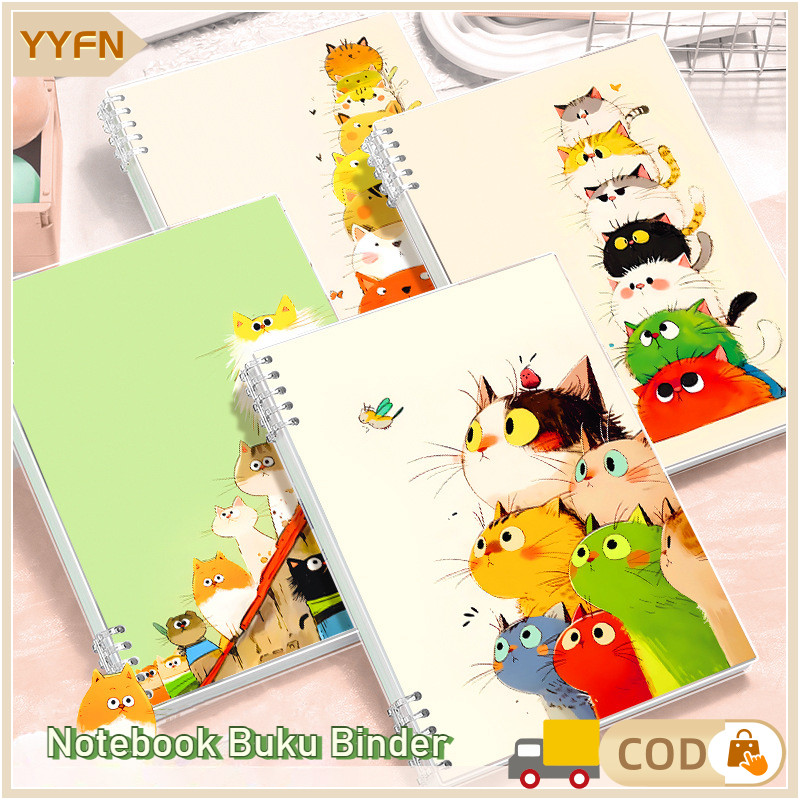 Jual A5 B5 Buku Catatan Binder Kucing Kartun/Tulis Sekolah Notebook ...