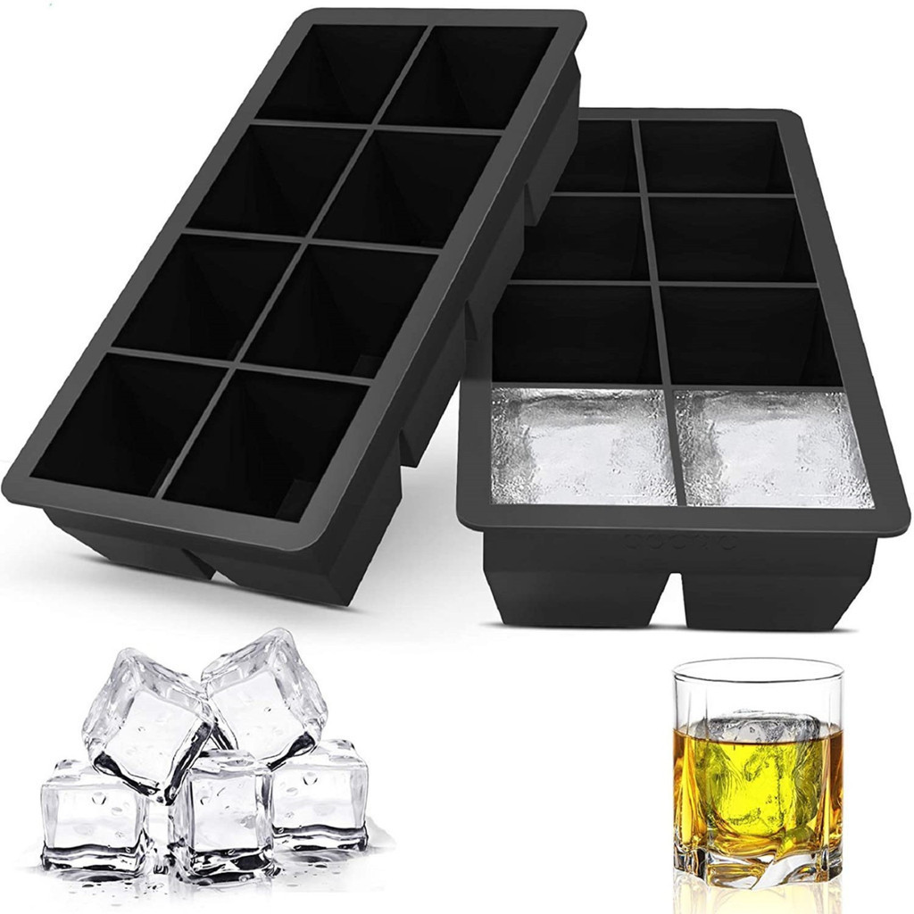 Jual KK1 Cetakan Es Batu Besar Silikon Kotak 4 Grid 8 Grid Ice Cube ...