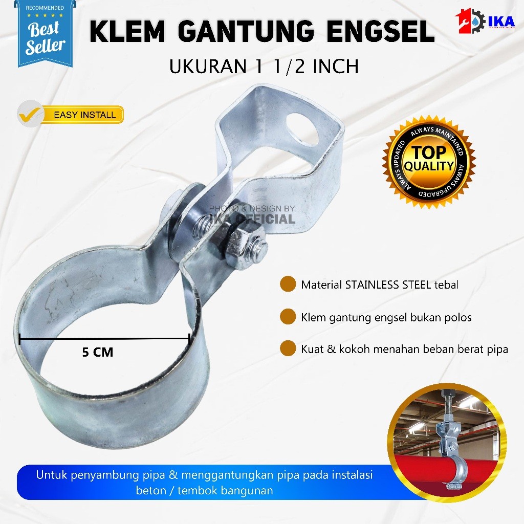 Jual Klem gantung 1 1/2" ( polos ) | hanger clamp klem pipa gantung 1-1 ...
