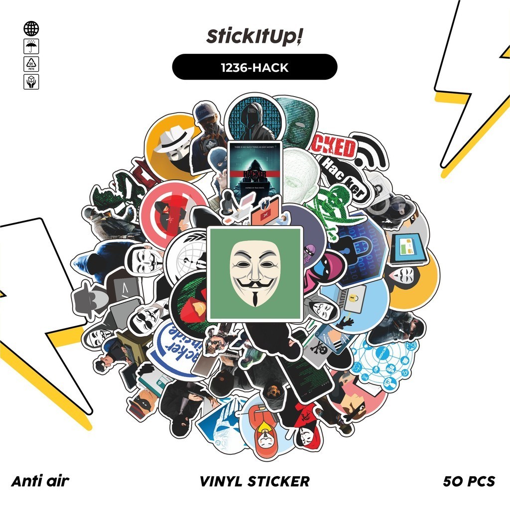 Jual COD 100 Pcs Stiker Hacker Lucu Aesthetic Vynil Waterproof untuk ...