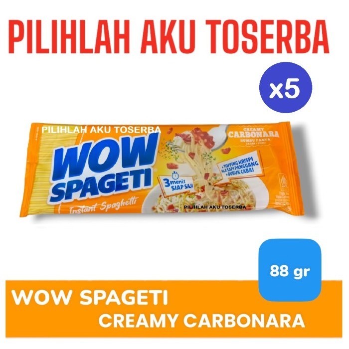 Jual WOW SPAGETI Creamy CARBONARA - Instant Spaghetti ( HARGA 5 PCS ) | Shopee Indonesia