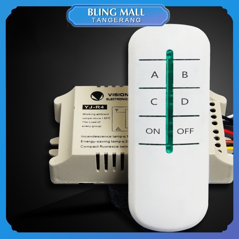 Jual 220V Saklar Remote Lampu 4 Way 4x1000w / Remote Control Switch ...