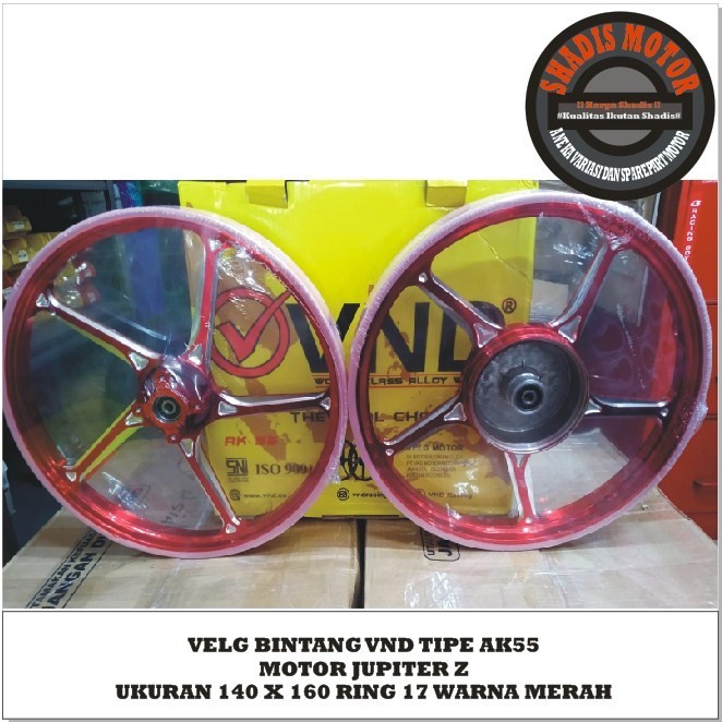 Jual Velg Bintang VND Palang 5 AK55 Yamaha Jupiter Warna Merah | Shopee ...