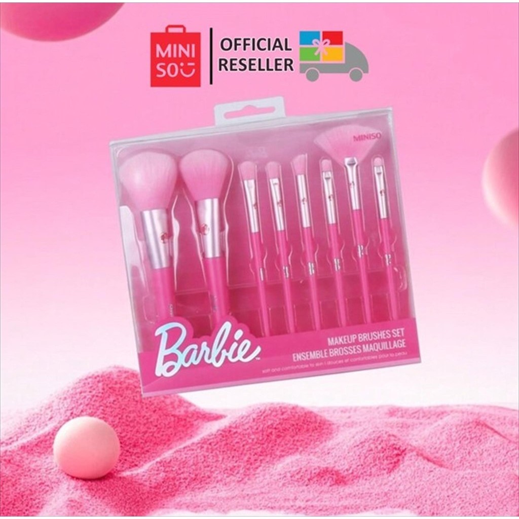 Jual MINISO x BARBIE Collection Makeup Brushes Set (8 Pcs) | Shopee ...