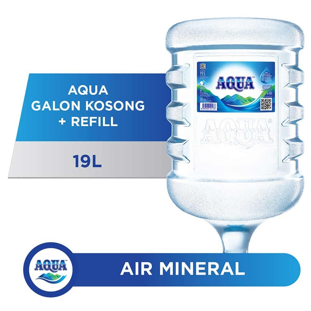 Jual Aqua Galon Asli Air Mineral Galon Kosong + Isi 19Liter | Shopee ...