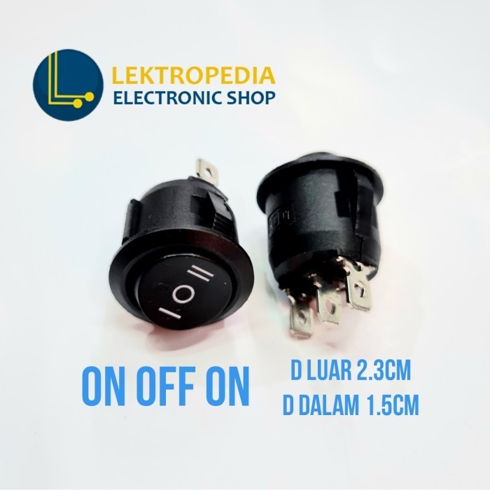 Jual Saklar On-Off-On 3 Pin Bulat Hitam 3pin 3p Switch Kecil On Off On ...