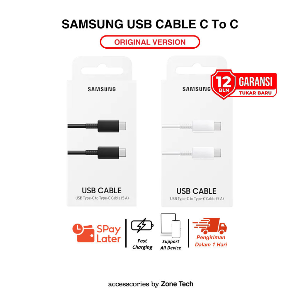 Jual KABEL SAMSUNG FAST CHARGING USB C TO C ORIGINAL (GARANSI 1 TAHUN ...