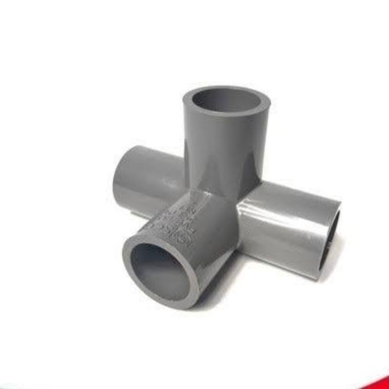 Jual Tee pipa 4 way ukuran 1/2 / T 4 way / 4 way side tee pvc 1/2" aw ...
