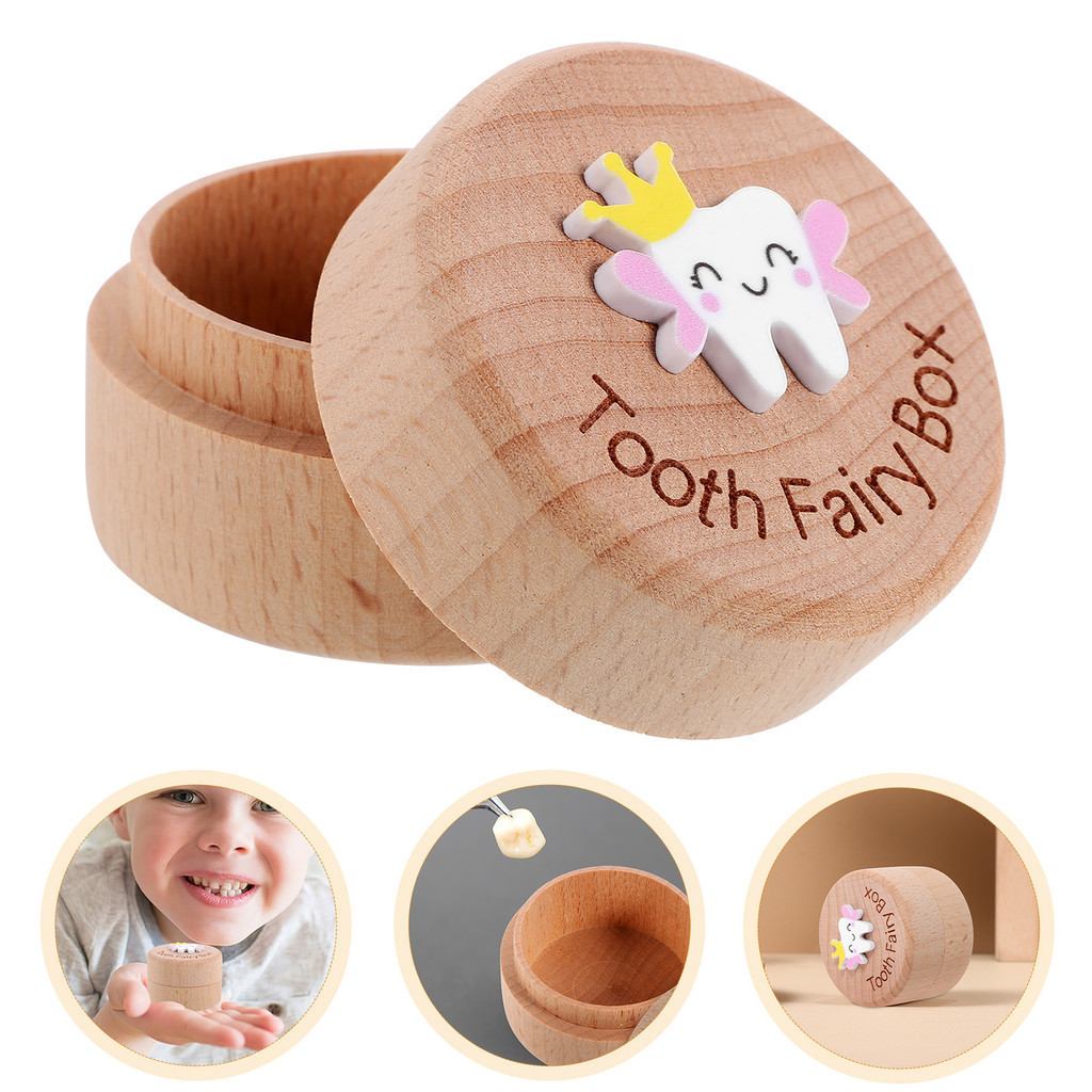 Jual Wooden Milk Teeth Organizer Baby Teeth Collecting Keepsake Box ...