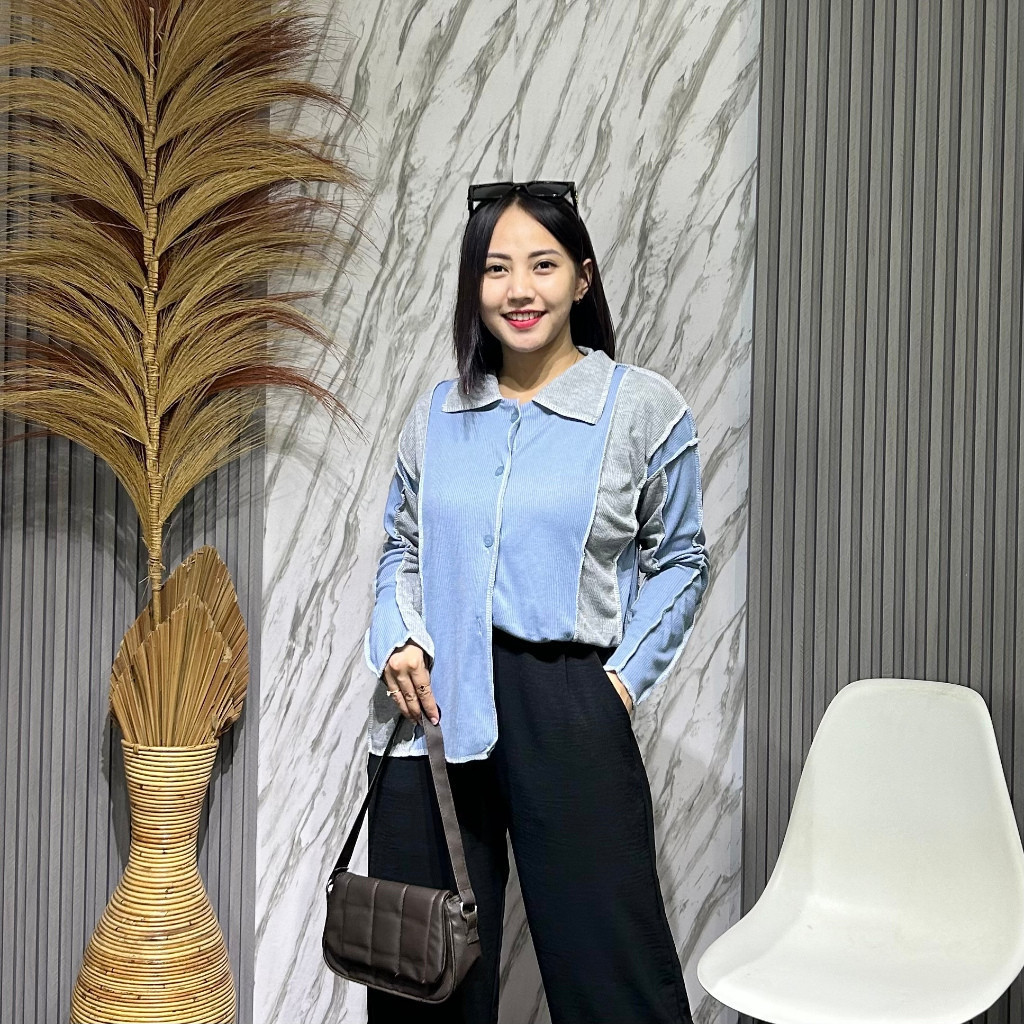 Jual BFS - ZRX BLOUSE COMBI WARNA KEKINIAN WANITA NONA / REDNOW TOP ...