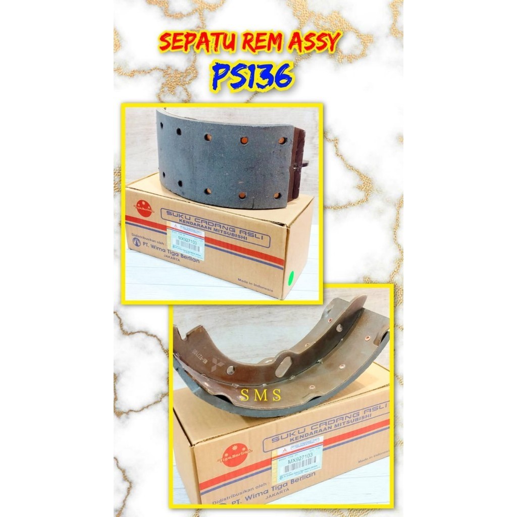 Jual Brake Shoe Kampas Rem Belakang Assy Canter PS136 HDX MX927103 ...