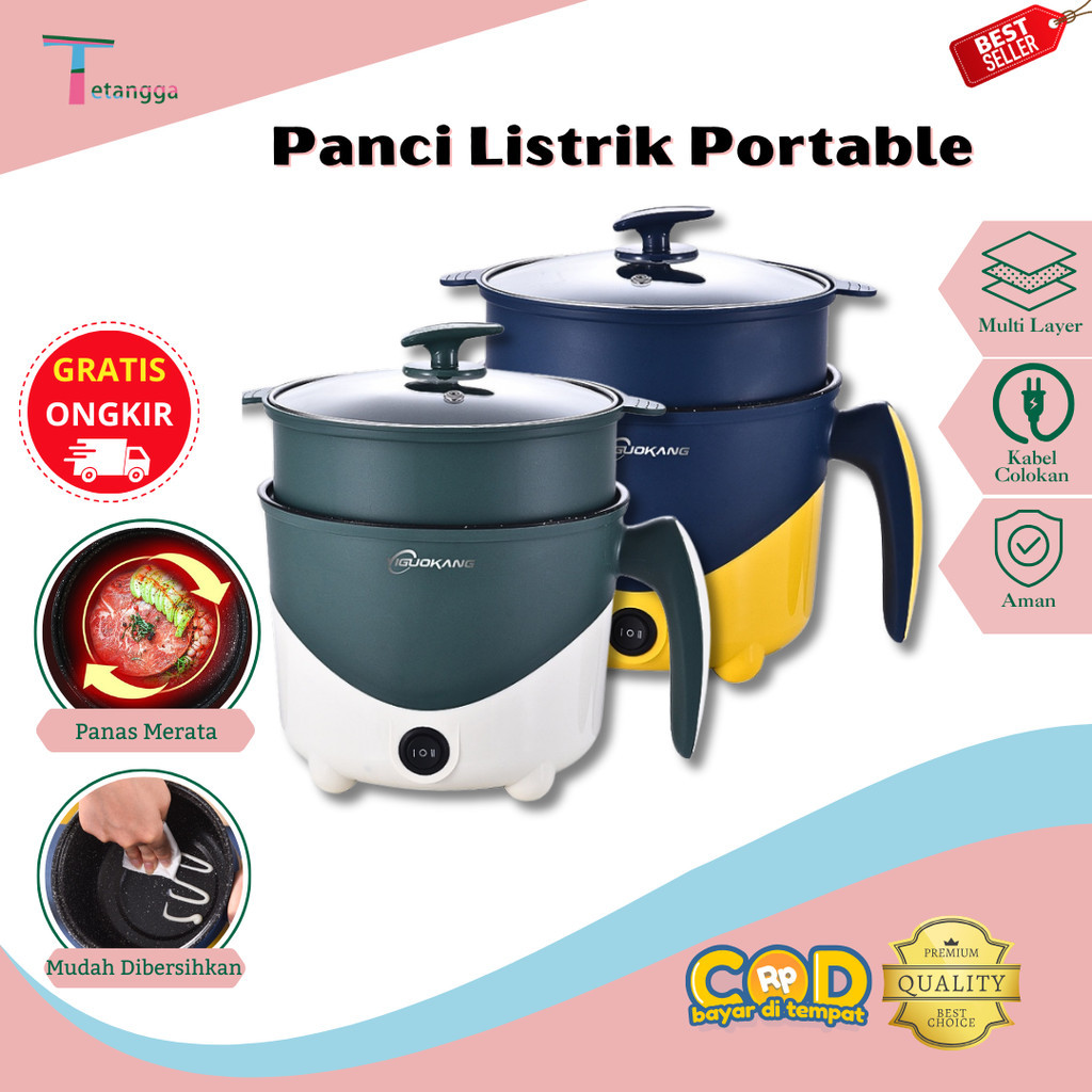 Jual Panci Listrik Portable Fry Pan/Panci Listrik Multifungsi Free ...