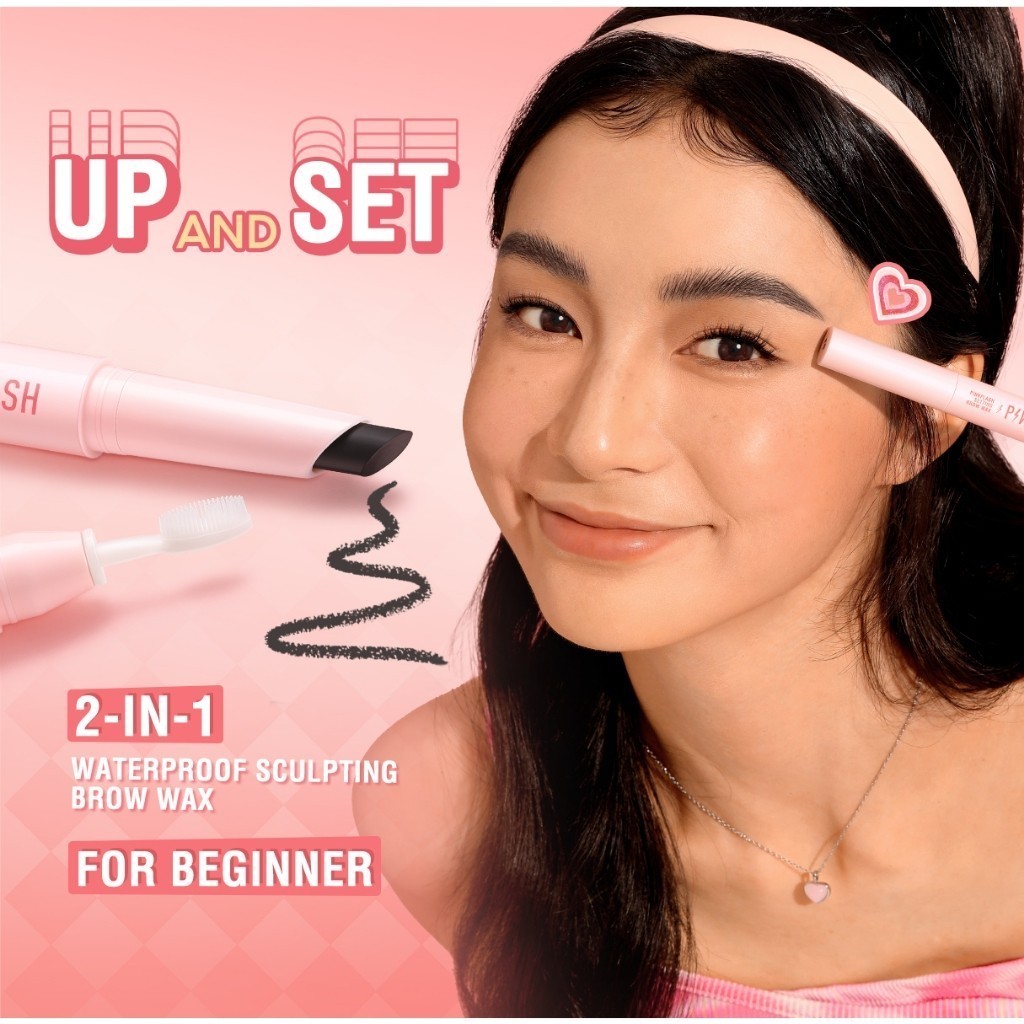 Jual SHINE PINKFLASH 2-in-1 waterproof sculpting brow wax with Brush ...