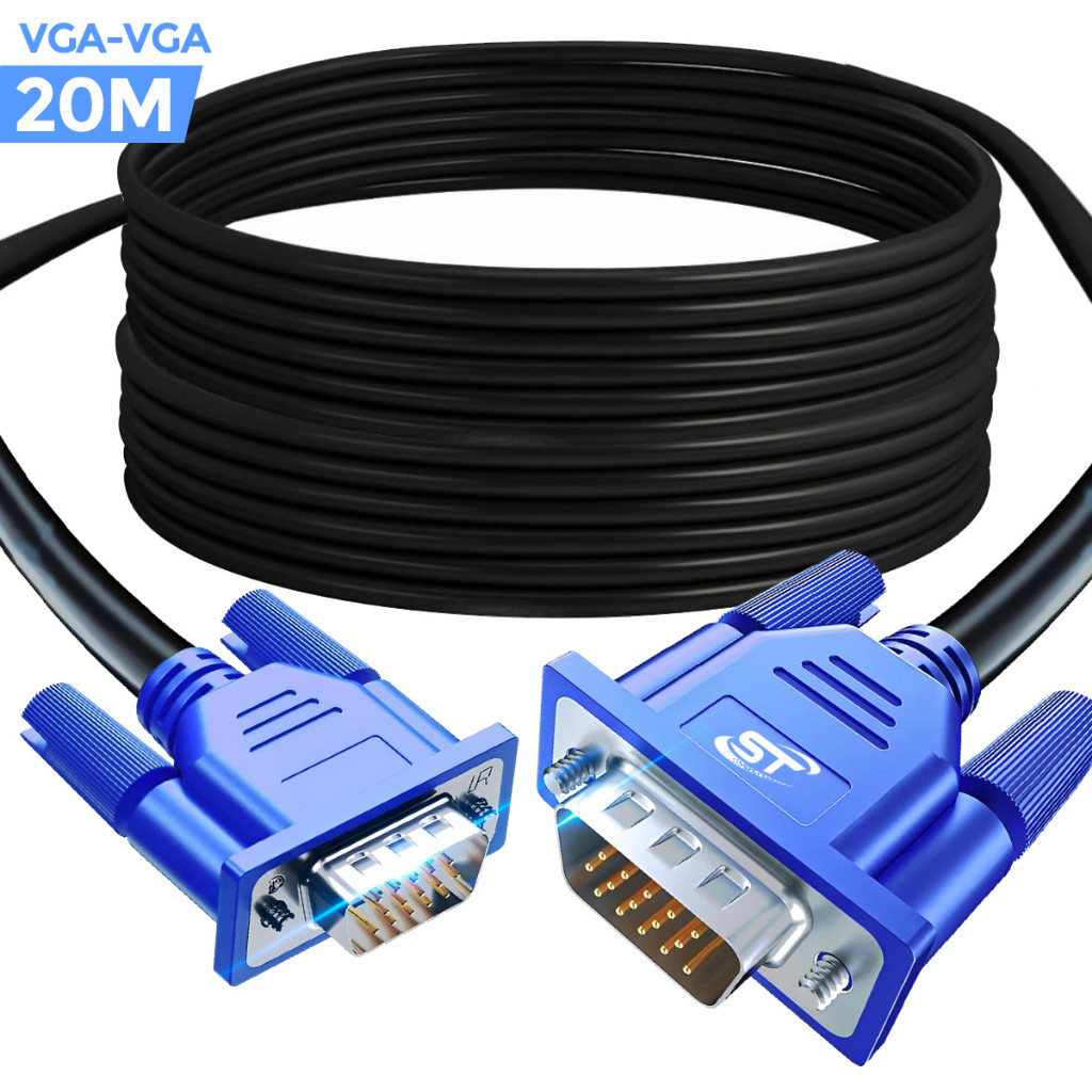 Jual Kabel VGA 20 Meter Cable Male To Male 20M High Quality | Shopee Indonesia