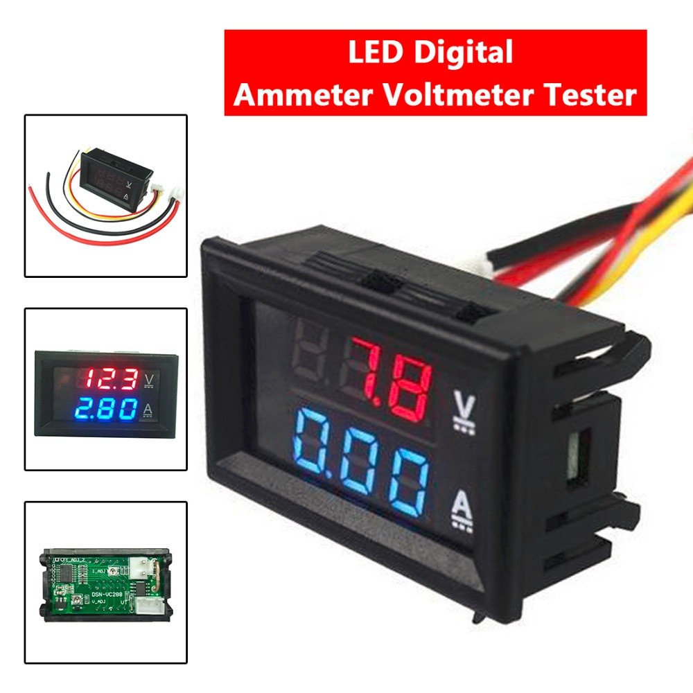 Jual ∼Aurabelle.id∼ Alat Pengukur Listrik Voltmeter Ammeter LED DC 0 100V 0 10A Digital Ammeter ...