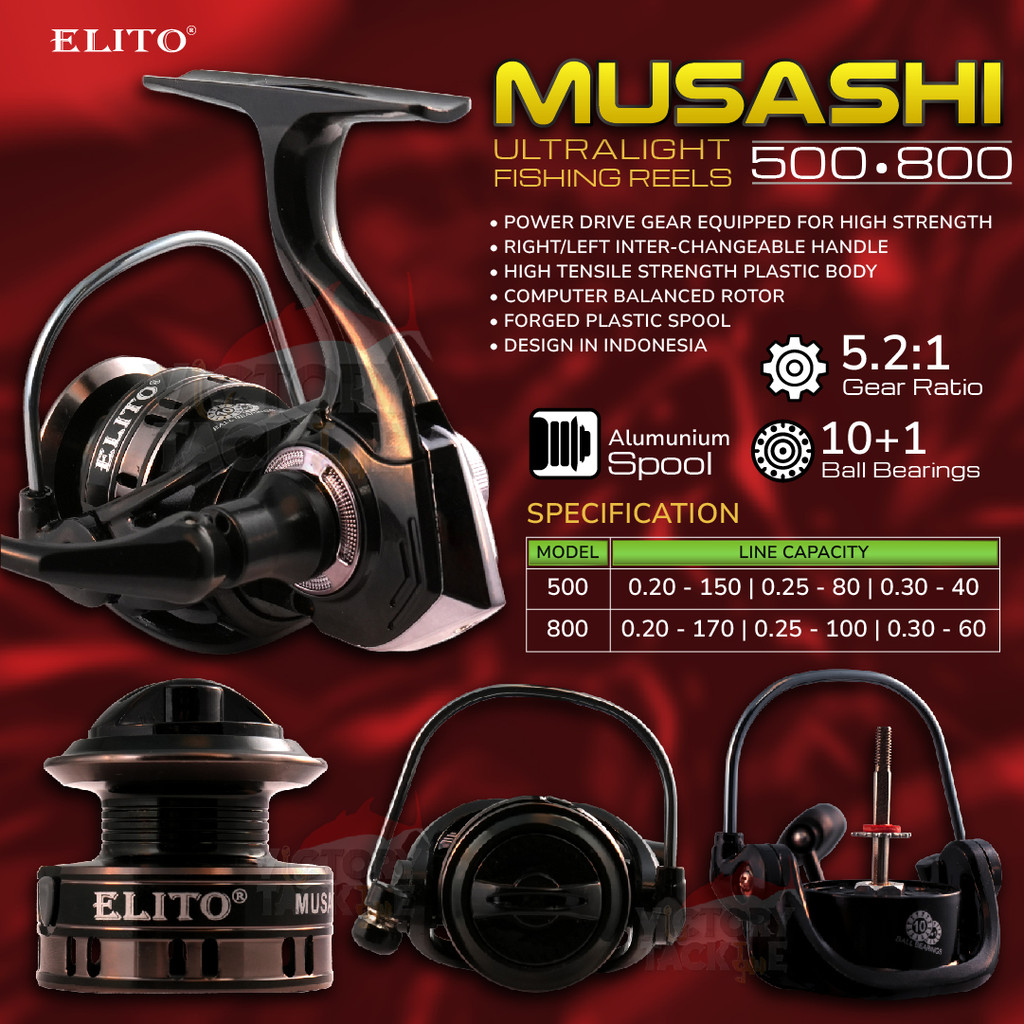 Jual ELITO MUSASHI FISHING REEL GULUNGAN PANCING ULTRALIGHT FISHING 500 ...